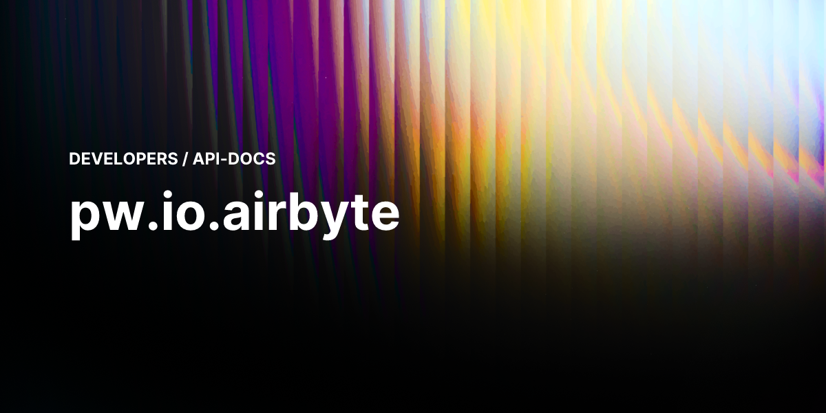 pw.io.airbyte | Pathway