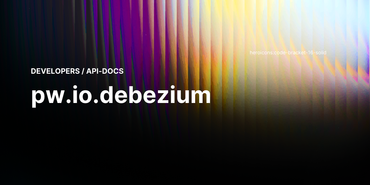 pw.io.debezium | Pathway