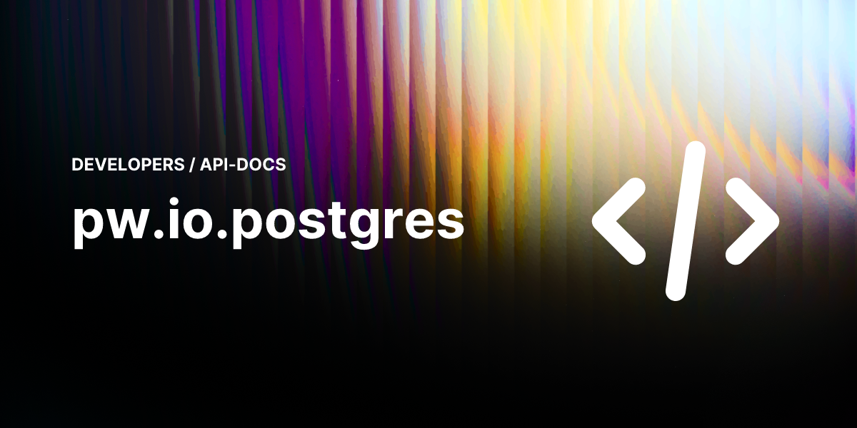 pw.io.postgres | Pathway