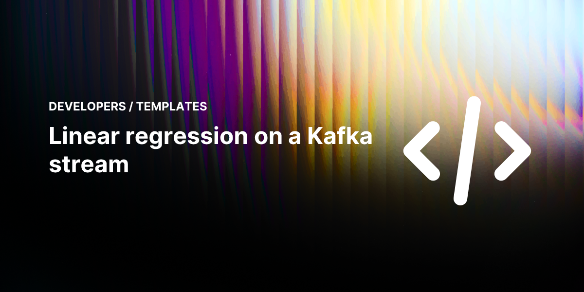 Linear regression on a Kafka stream | Pathway