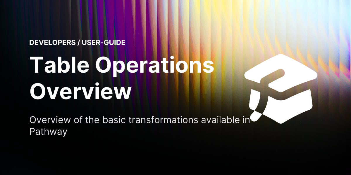 Table Operations Overview | Pathway